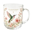 2PCS 2026 Garden Morning Bliss Glass Tea Cup Hummingbird Floral Clear ...