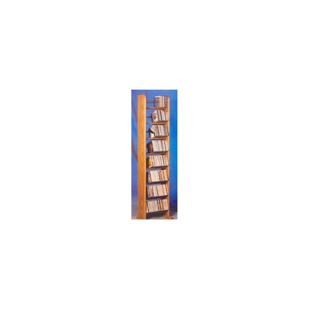 8 Row Dowel Tower CD Rack (Honey Oak) - Walmart.com