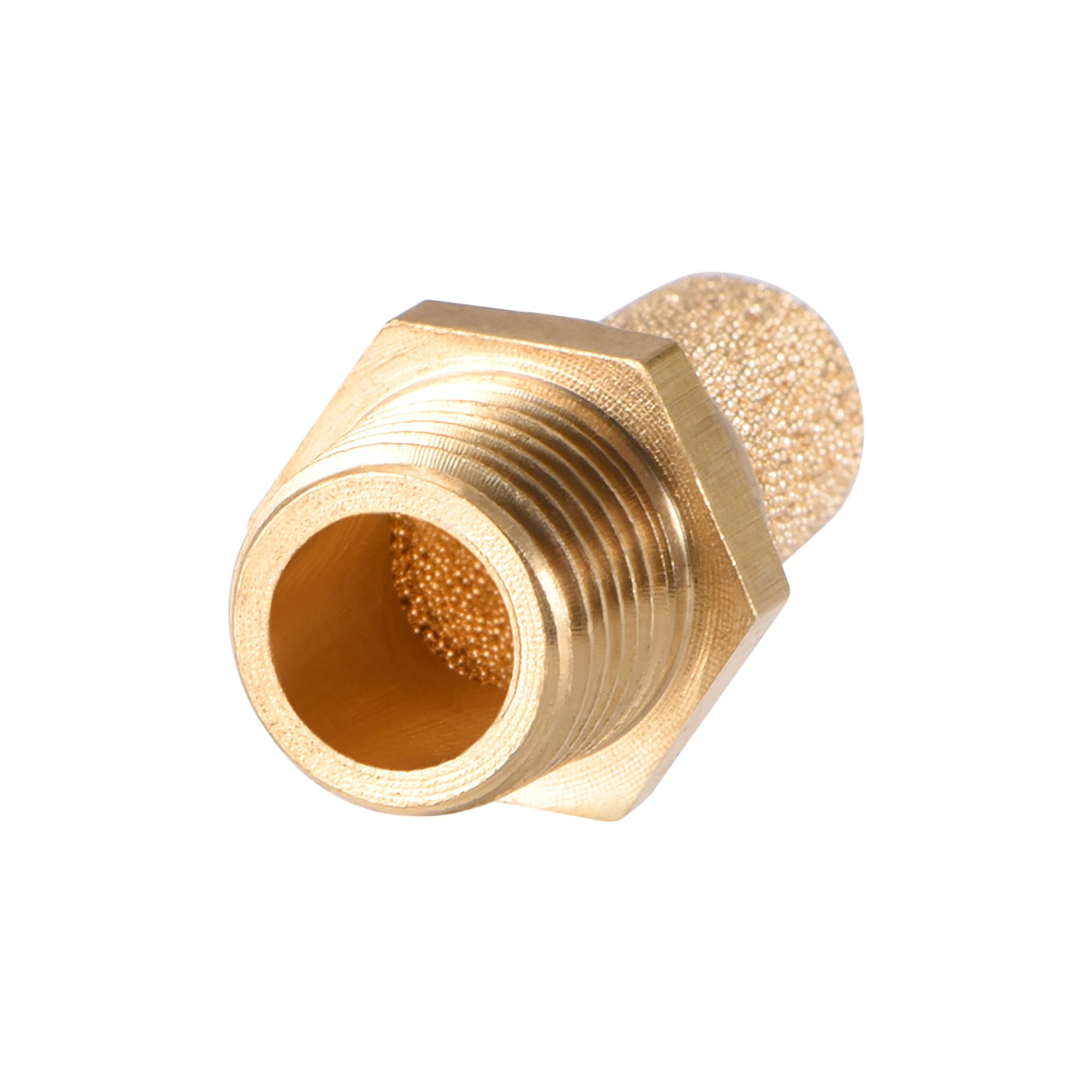 Brass Exhaust Muffler, 1/8" G Male Thread 15/32" Hex Sintered Air ...