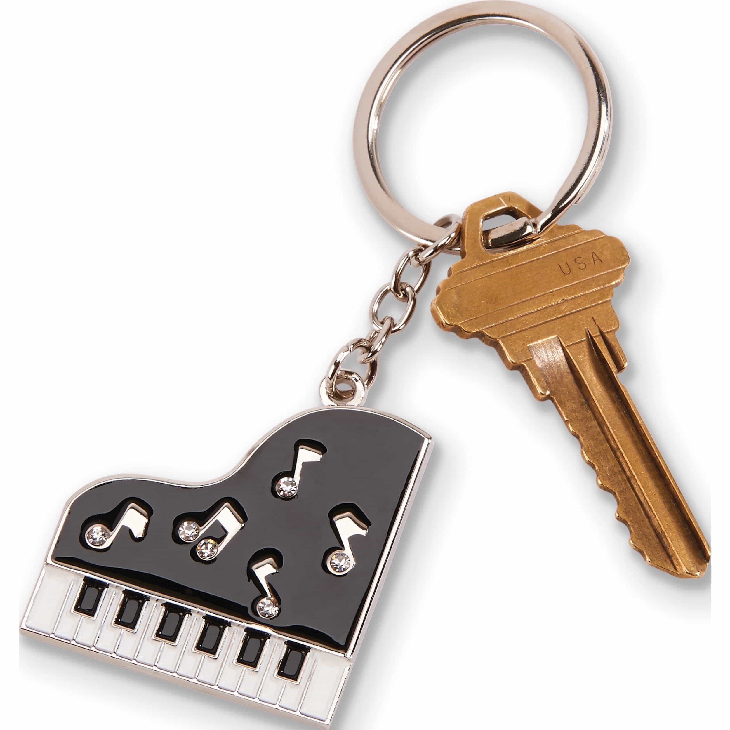 Fashion Piano Key Ring With Crystals Made In China -Jewelry By Sweet ...