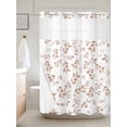 No Hook Shower Curtain with Snap in Liner, Autumn Gradient Watercolor ...