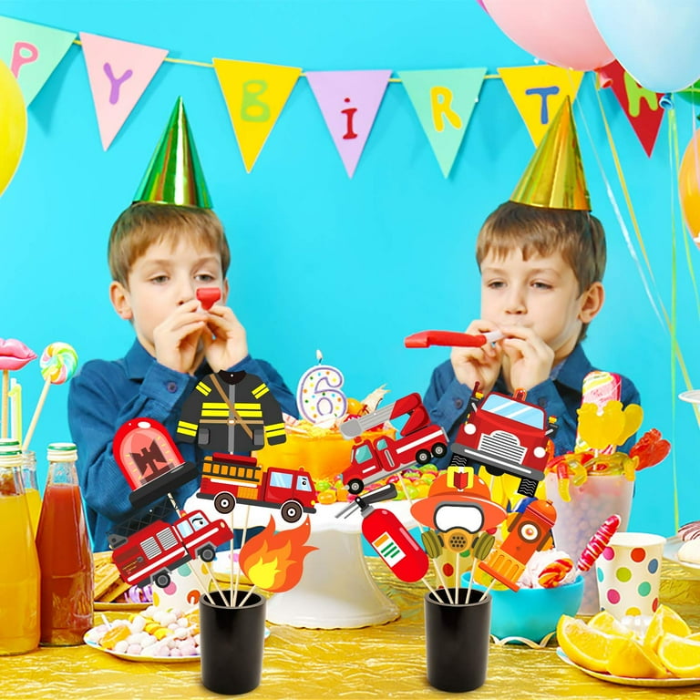 Fireman Table Decorations Fire Truck / Firefighter Birthday Party