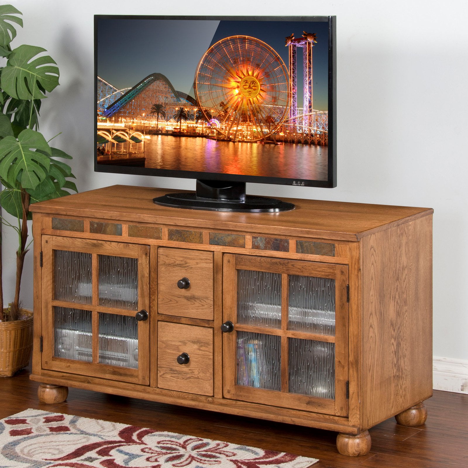Sunny Designs Sedona TV Console - Rustic Oak - Walmart.com