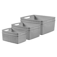 Simplify 2-Tone Decorative Large Storage Basket in Black - Walmart.com