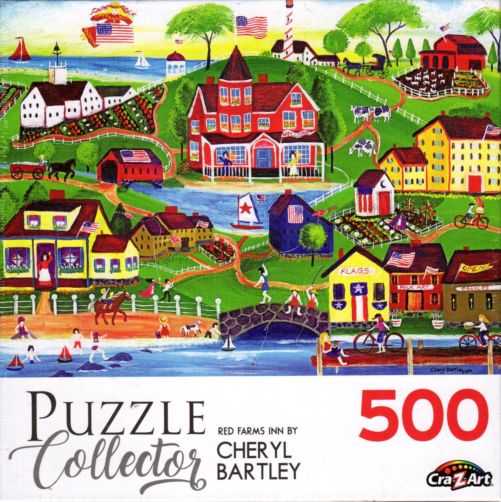 Puzzle Collector 500 Piece Puzzle - Red Farms Inn by Cheryl Bartley ...