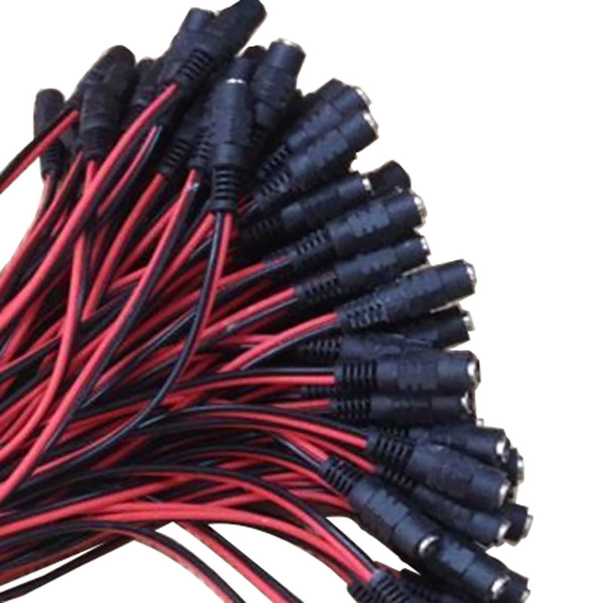 10Pcs 5.5x2.1mm 12V Female DC Power Socket Jack Plug Connector Cable ...