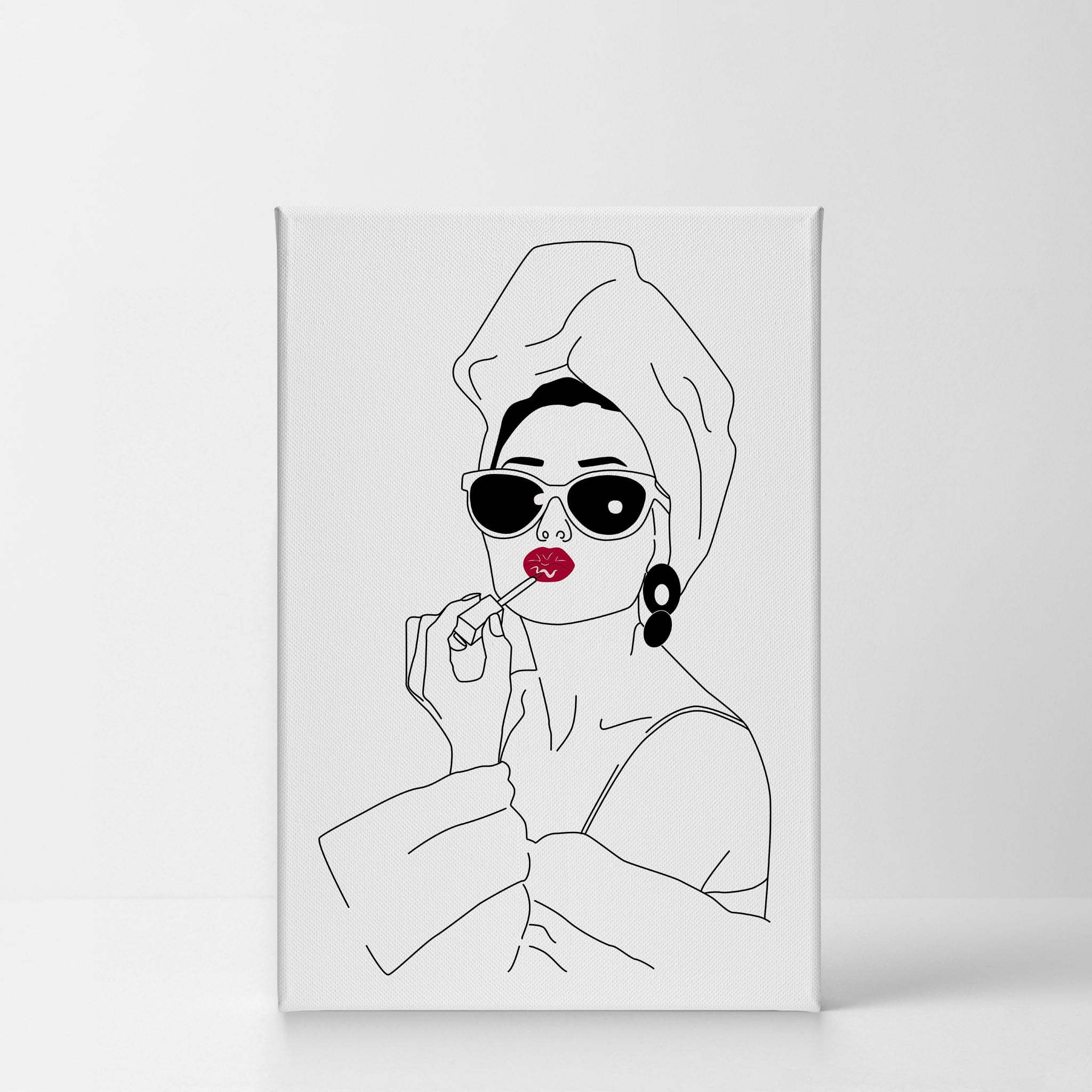 Audrey Hepburn Black And White Painting