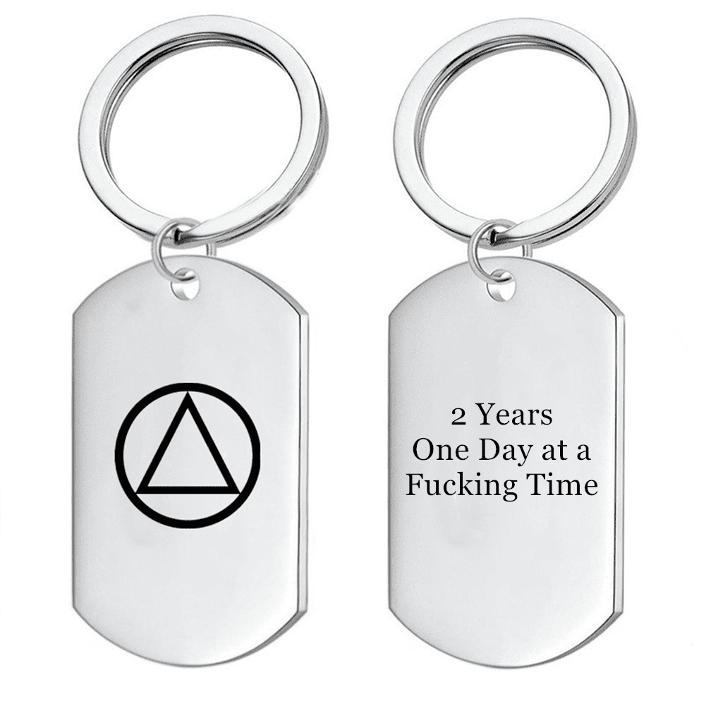 2 Years AA NA Sobriety Gifts for Men Women,Inspirational Stainless ...