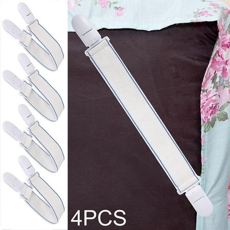 4Pcs Adjustable Bed Sheet Holders, Bed Sheet Holder Straps, Corner Sheet Clips, Elastic ...