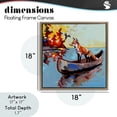 Fox's Voyage on Canoe Brown Framed Floater Canvas Wall Art, design by ...