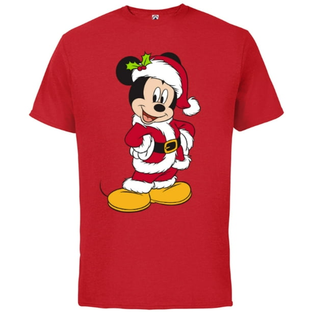 Disney Santa Mickey Mouse Holiday - Short Sleeve Cotton T-Shirt for ...
