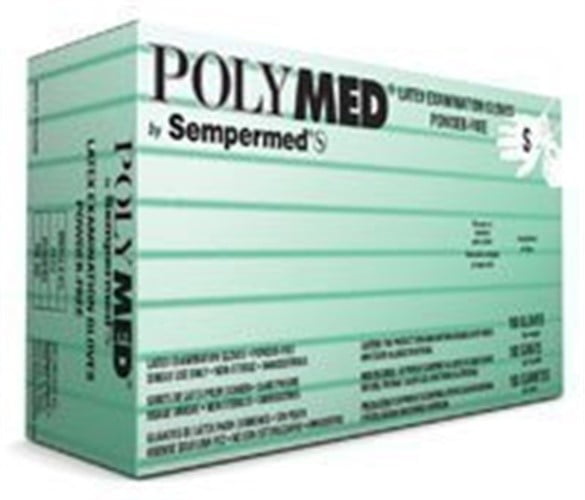 Sempermed Polymed Latex Powder-Free Exam Gloves, Small - Model PM102 ...