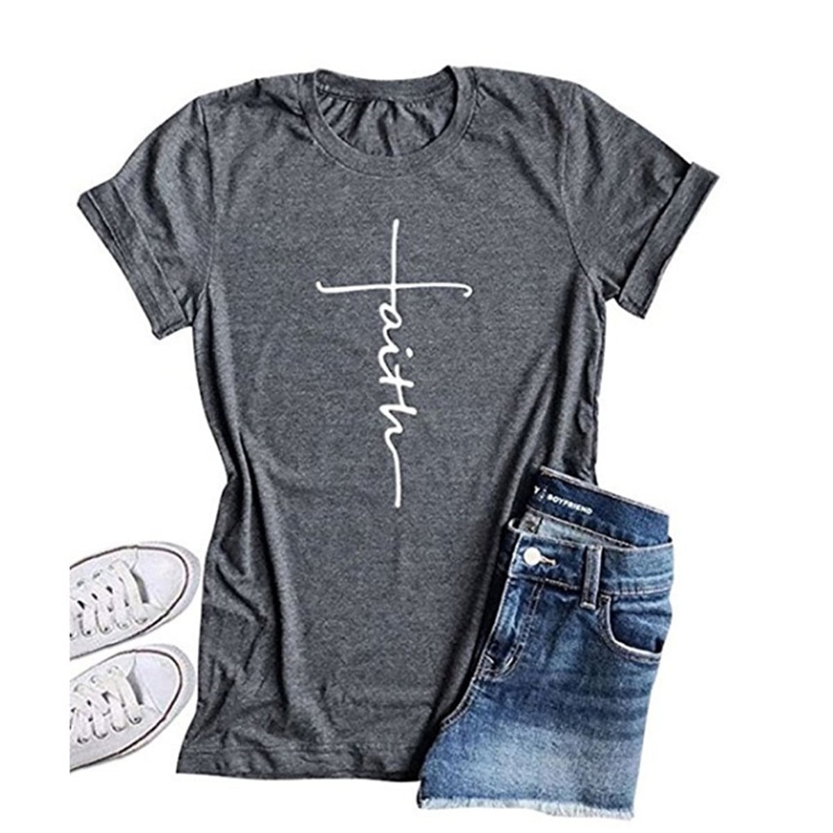 Women Cross Faith T Shirt