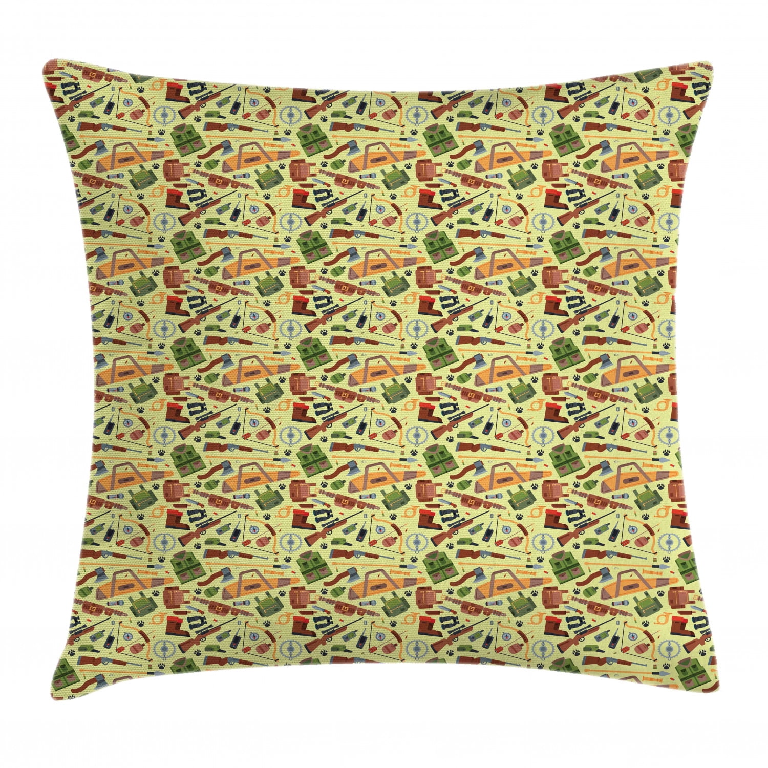 Deer Hunting Throw Pillow Cushion Cover, Camping Outdoor Archery ...