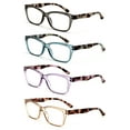 4 Pairs Lightweight Women Translucent Leopard Tortoise Temple Readers ...