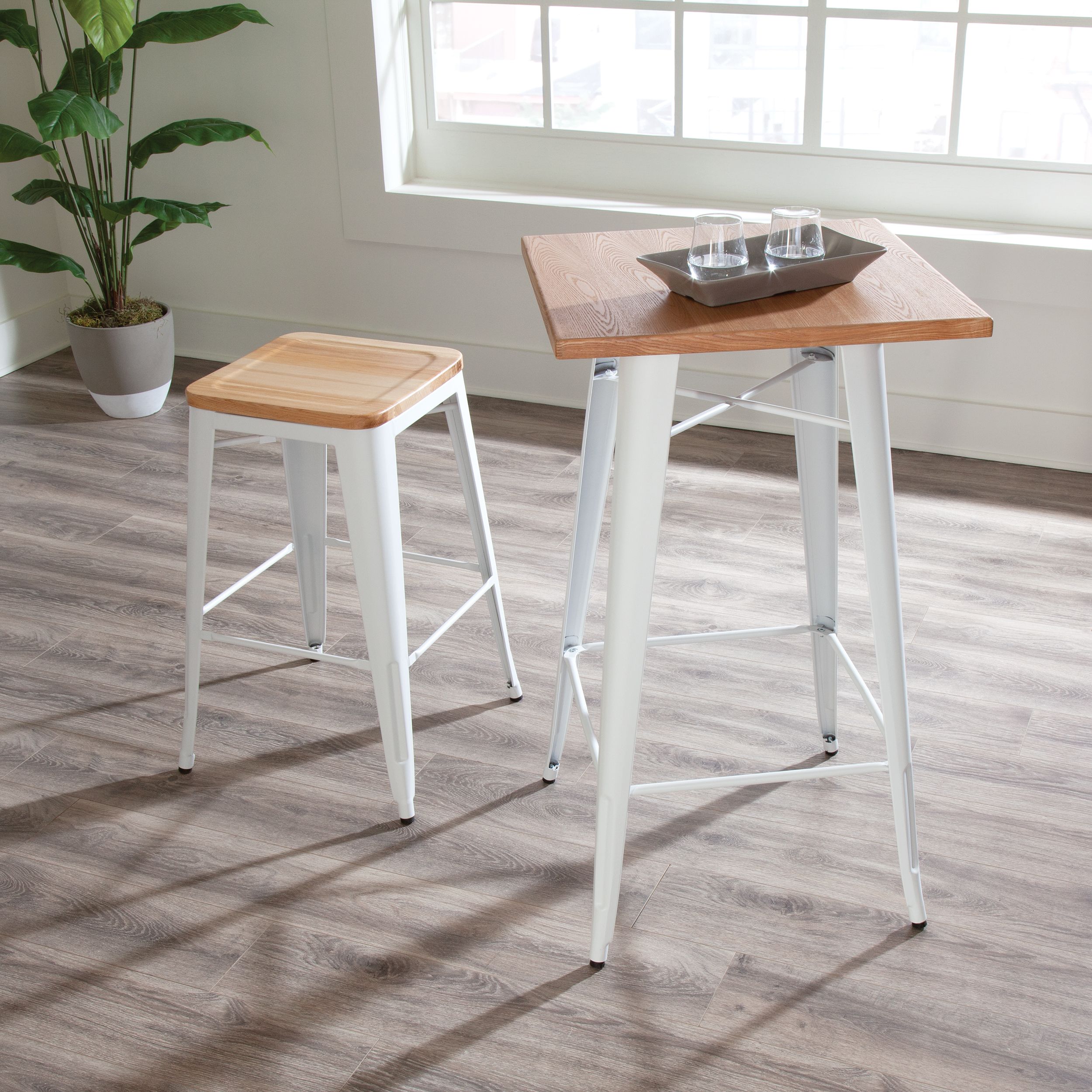 OFM 161 Collection Industrial Modern 24 Square Bar Table With Footring OFM 161 Collection Industrial Modern 24 Square Bar Table With Footring
