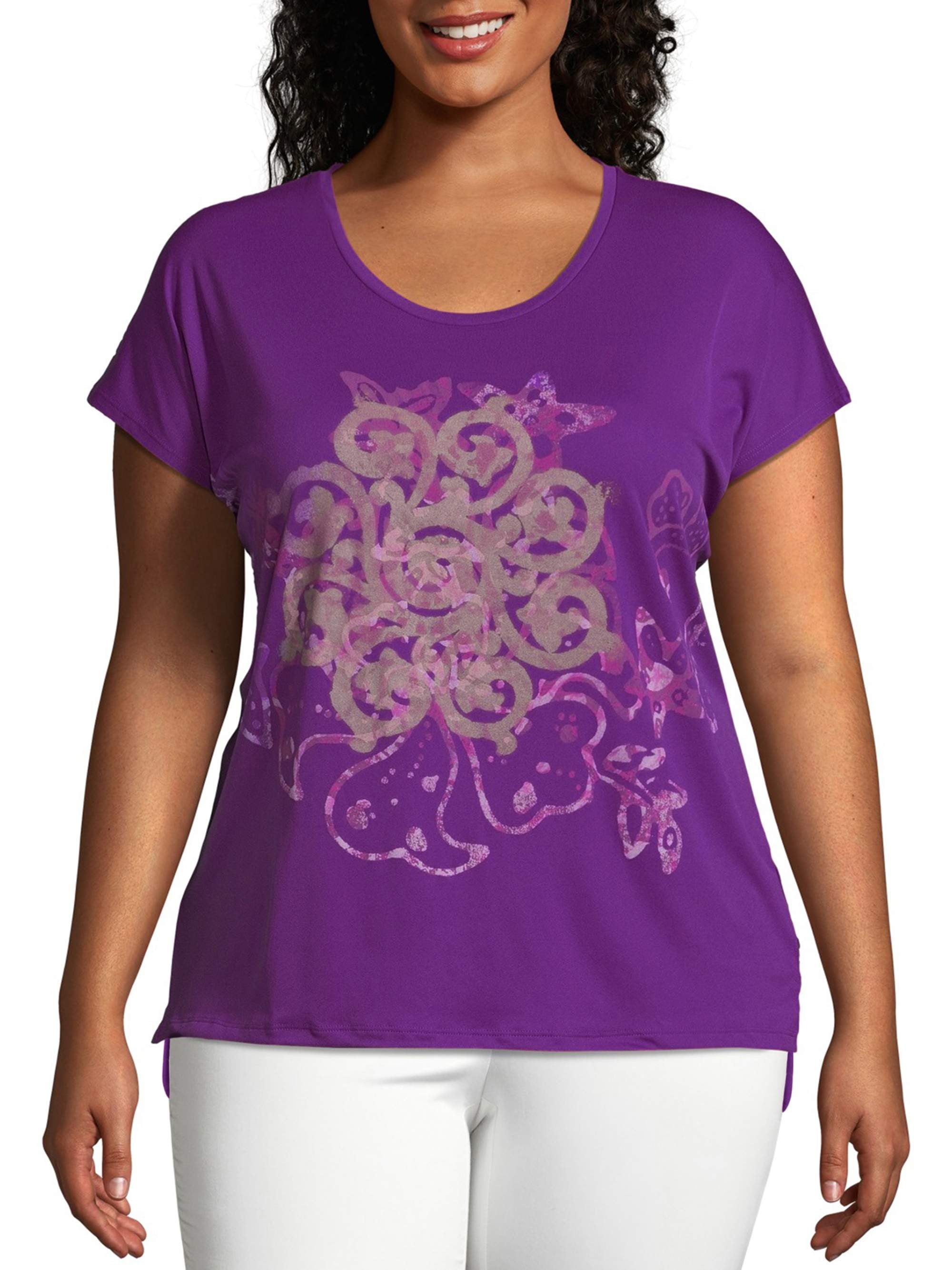 Women's Plus Active Short Sleeve Graphic Tee - Walmart.com