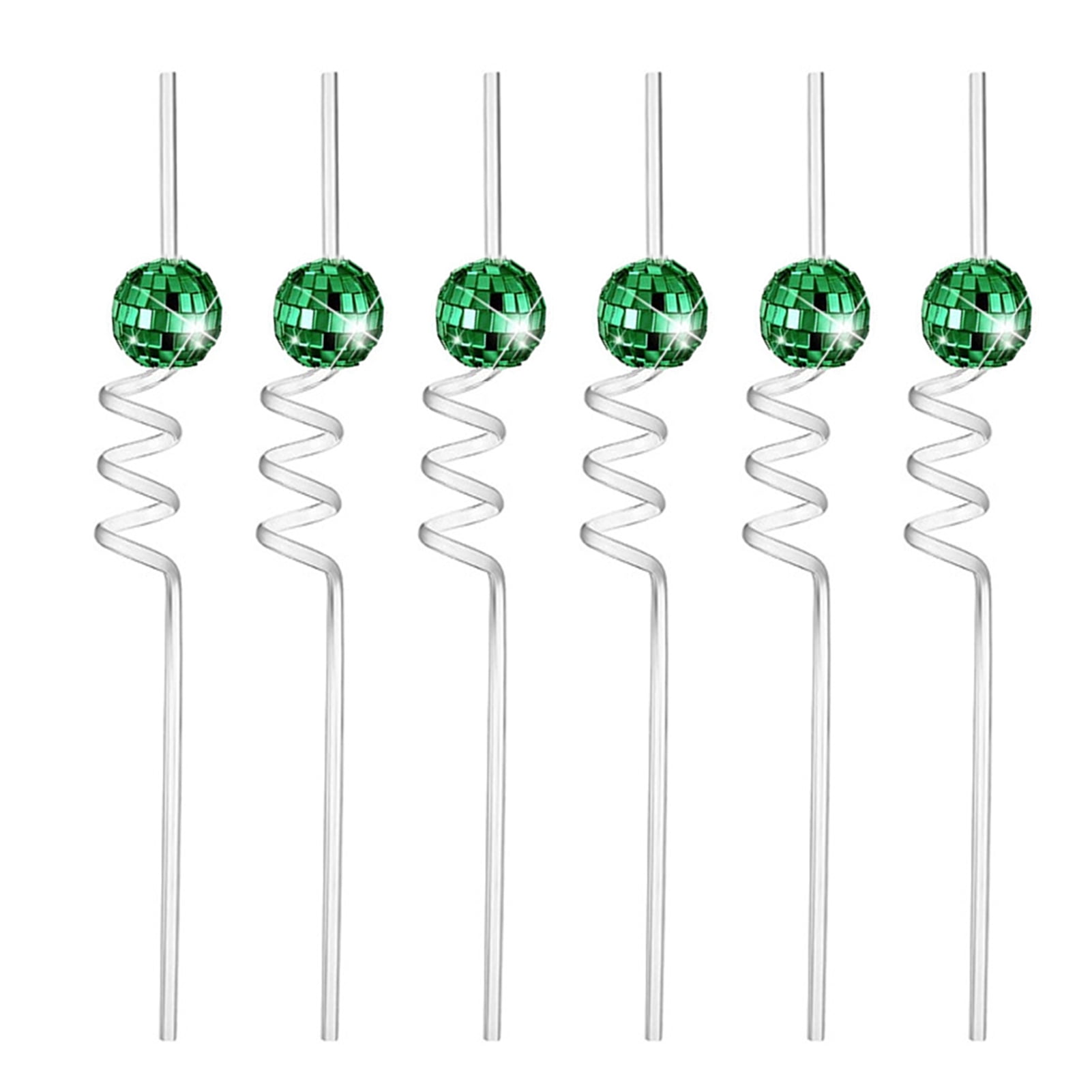 Disco Ball Straws, 6Pcs Drinking Straw Mini Ball Decorative Straws for ...