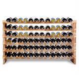 Costway 72 Bottle Wood Wine Rack Stackable Storage 6 Tier Storage ...