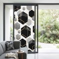 Black Grey Window Privacy Film, Geometric Gold White Hexagon Modern ...