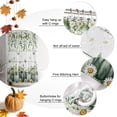 Bathroom Shower Curtain Sage Green Pumpkin Eucalyptus Leaves Floral ...