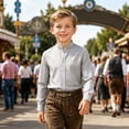 AJGRHE Boys Stand Collar Plaid Long Sleeve Button Down Shirt, Classic ...