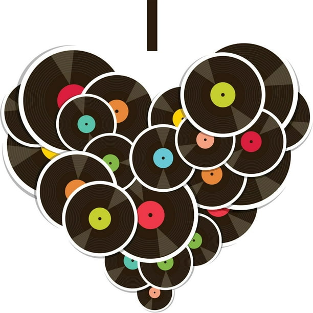 I Love Music Records Picture Art Mural Bedroom Teen Boy Girl Custom ...