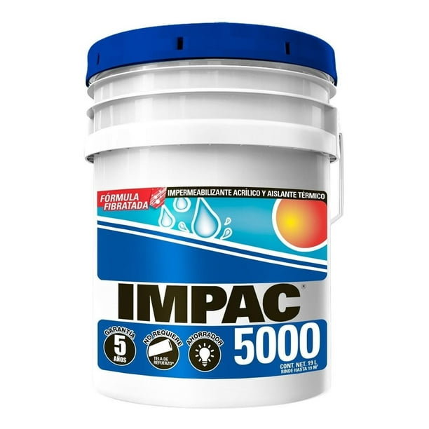 Impermeabilizante Acrílico Elastomérico IMPAC 5000 Blanco 19l Cubeta ...