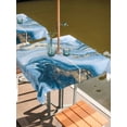 Blue Gradient Marble Square Outdoor Tablecloth with Umbrella Hole ...