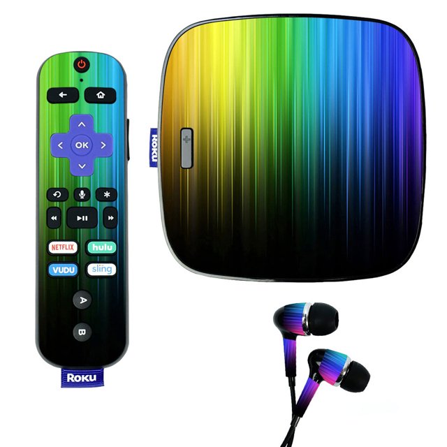 Skin Decal Wrap Compatible With Roku Ultra Sticker Design Rainbow ...