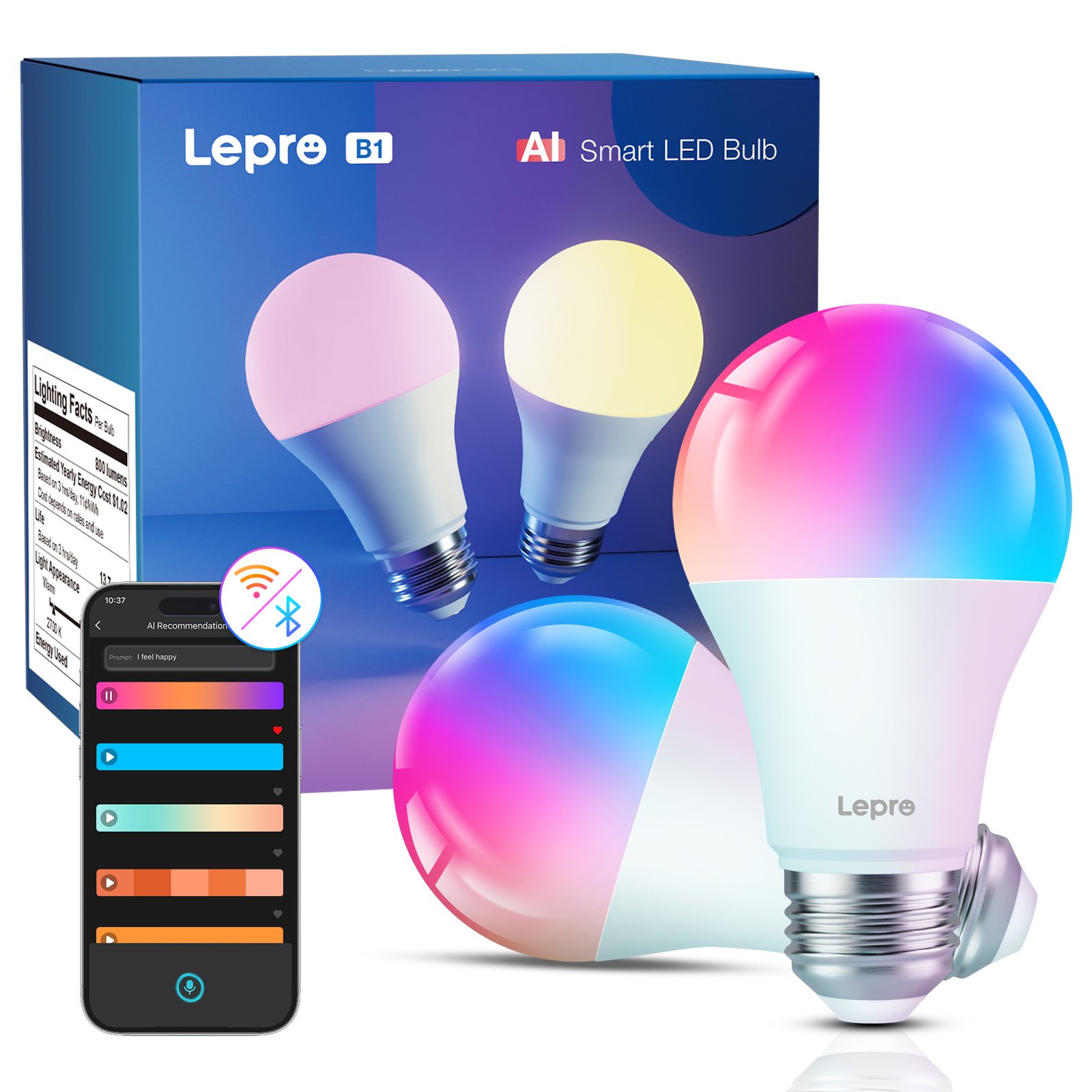Click here for Lepro Ai Smart Light Bulbs - Ai Mood Recognition... prices