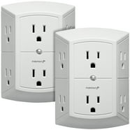GE 6-AC Wall Tap with Resettable 15 Amp Circuit Breaker, White, 2pk ...