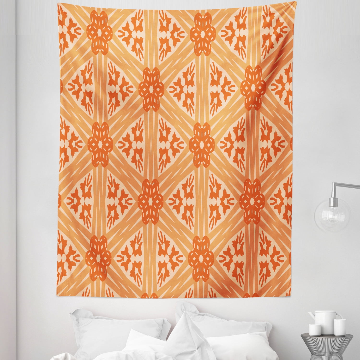 Abstract Tapestry, Repeating Pattern Monochrome Connected Lines Floral ...