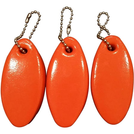 3 Pack Vinyl Coated ORANGE Floating Keychain key floats -Made in the ...