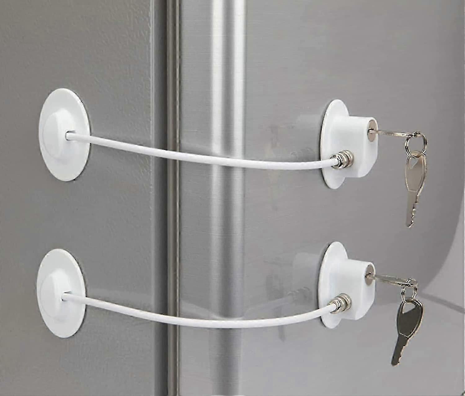 2 Pack Refrigerator Lock With 4 Keys, Refrigerator Lock Dorm Freezer ...
