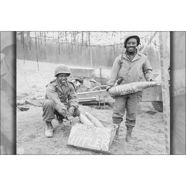 24"x36" Gallery Poster, black soldiers prepare easter eggs for adolf ...