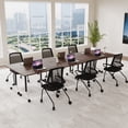 61" Folding Conference Table with Lockable Wheels, Mobile Flip Top ...
