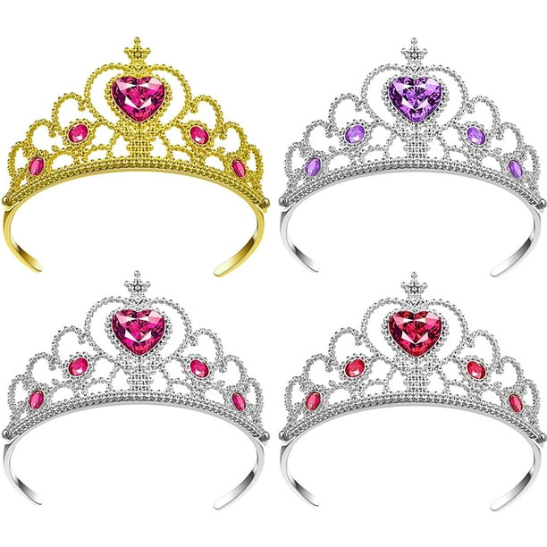 4 Pieces Dress Up Princess Tiara Crown Headpieces Party Favors Princess ...