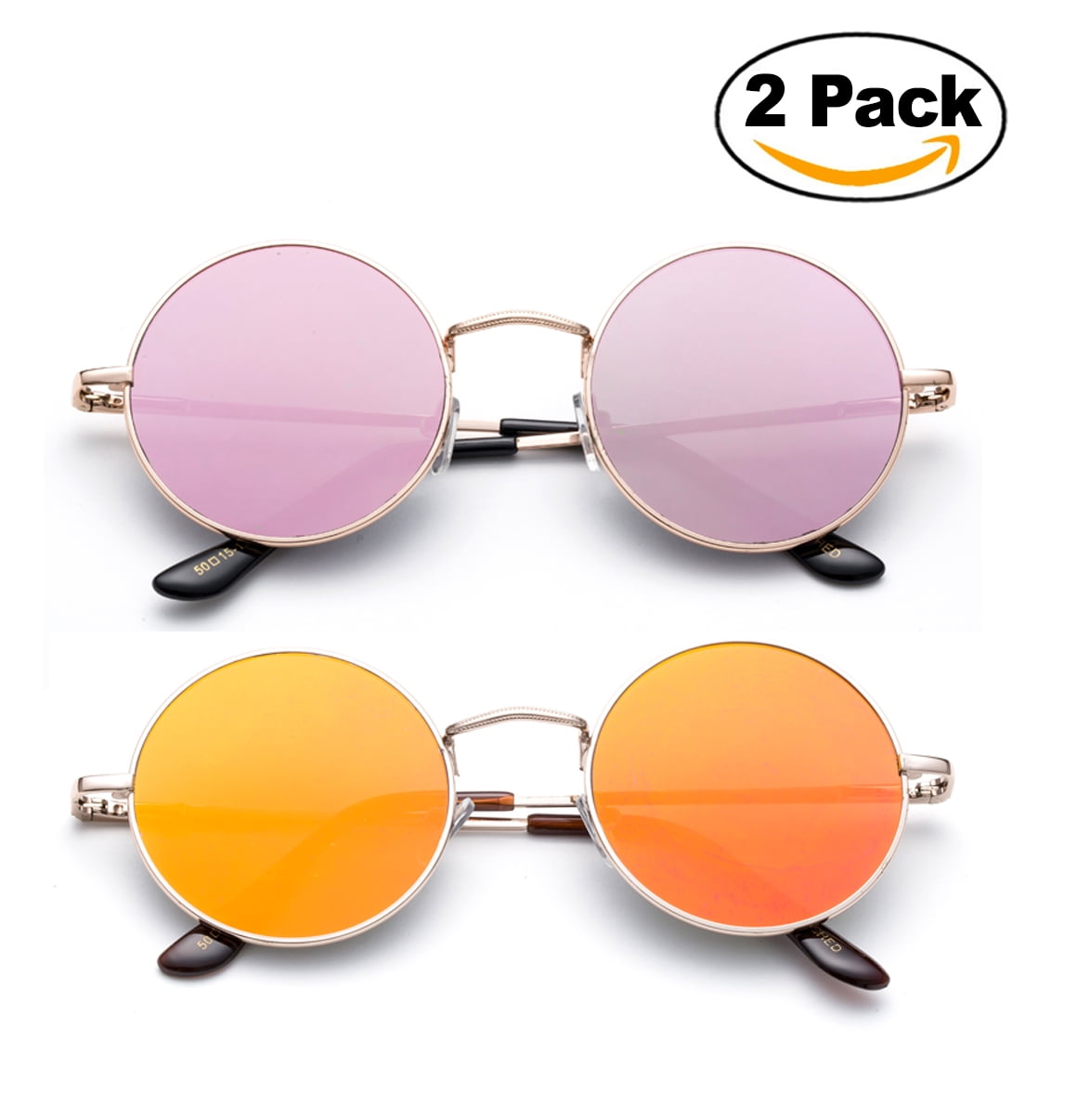 2 Pairs Newbee Fashion Steam Punk Metal Classic Round John Lennon ...