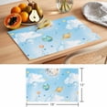 Blue Sky Placemats Set of 6 Cartoon Cute Planets Universe Star Cloud ...