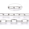 1 Roll Unwelded Iron Paperclip Chains Flat Oval Drawn Elongated Cable ...