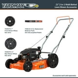Yard Max 21 in. 170cc 2-in-1 Gas Walk Behind Push Lawn Mower with High ...