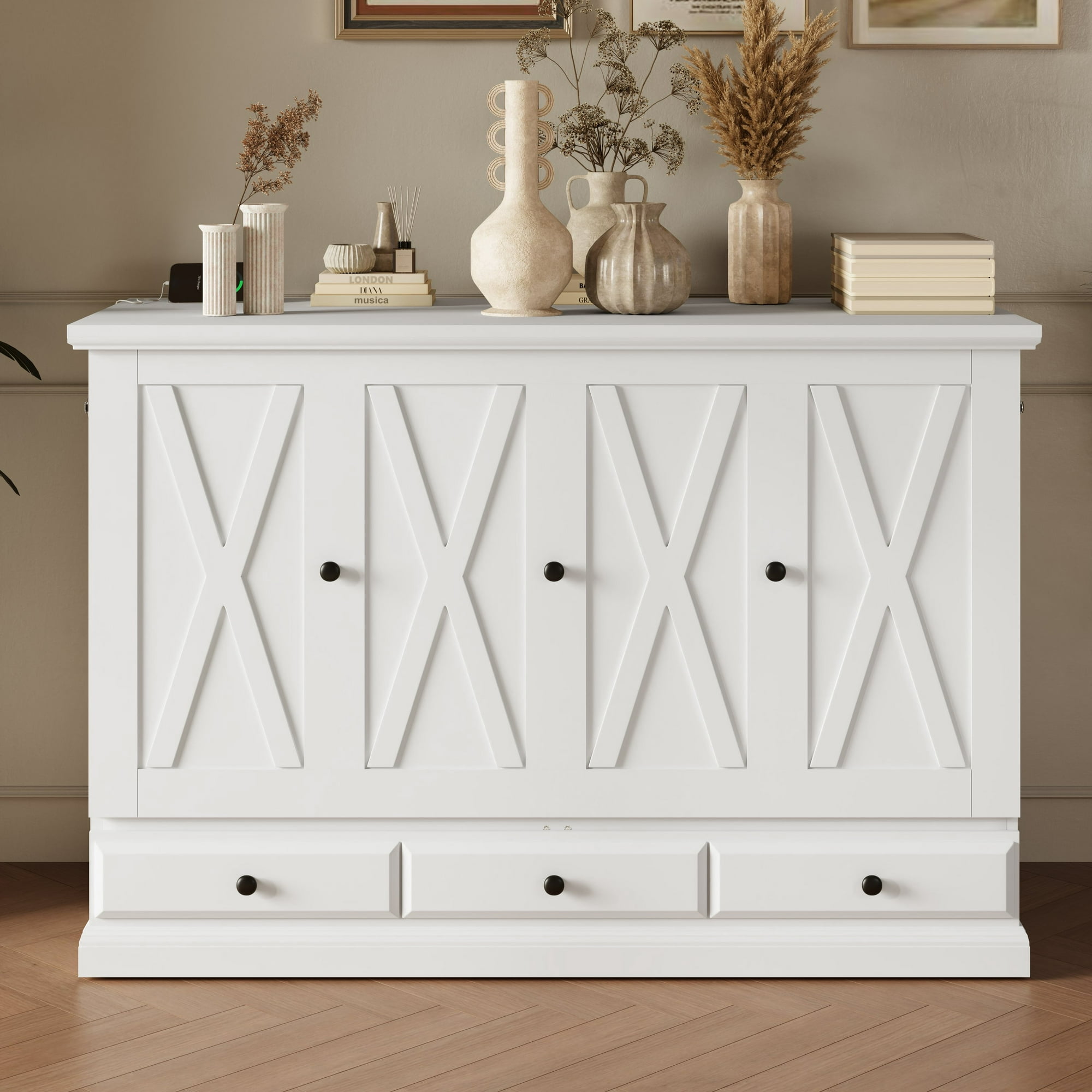 Click here for Noble House Farmhouse Style Solid Pine Wood Murphy... prices