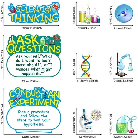 25 Pieces Science Bulletin Board Set, Multi Colors Science Theme ...