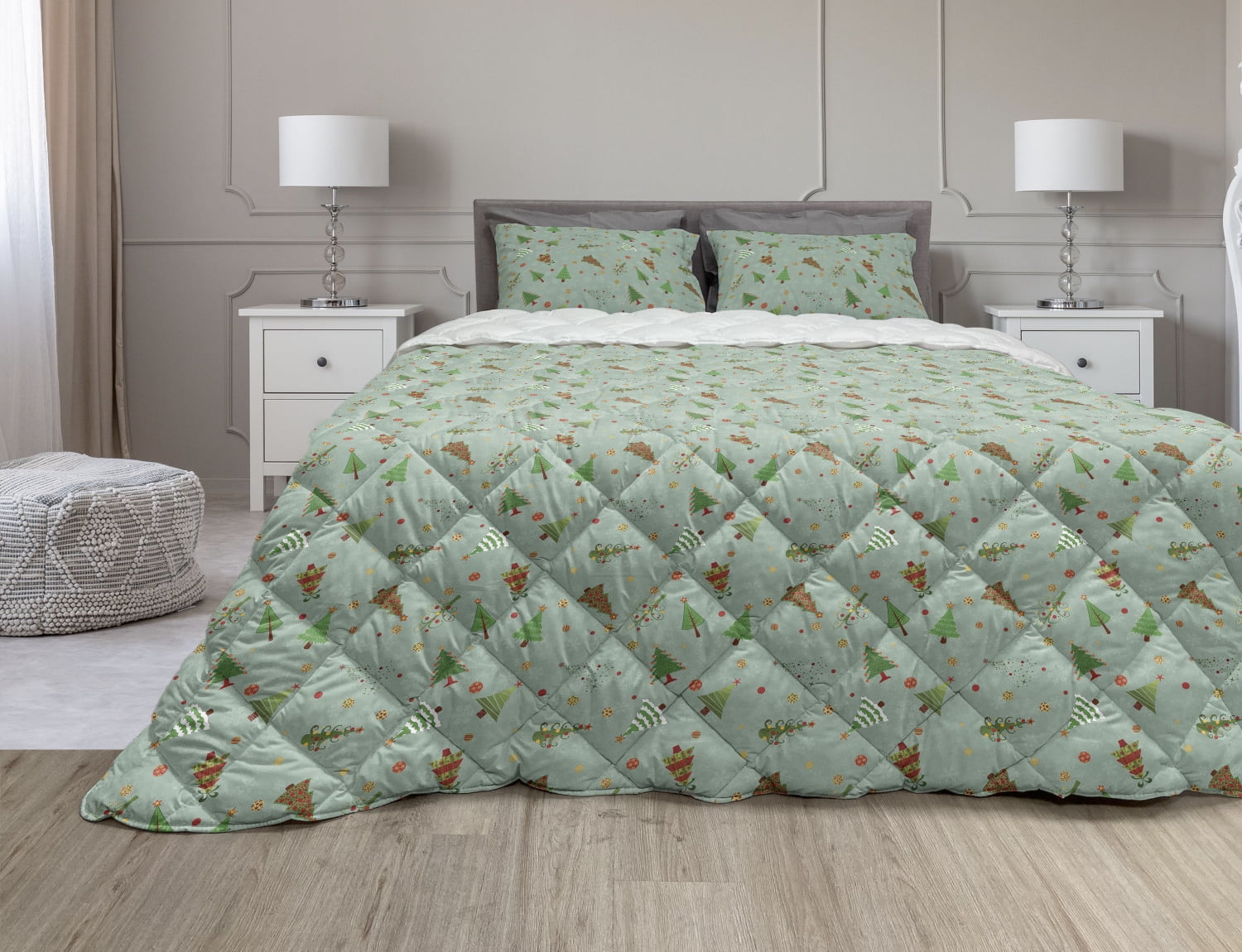 Christmas Comforter & Sham Bedding Set, Pattern of Different Christmas ...