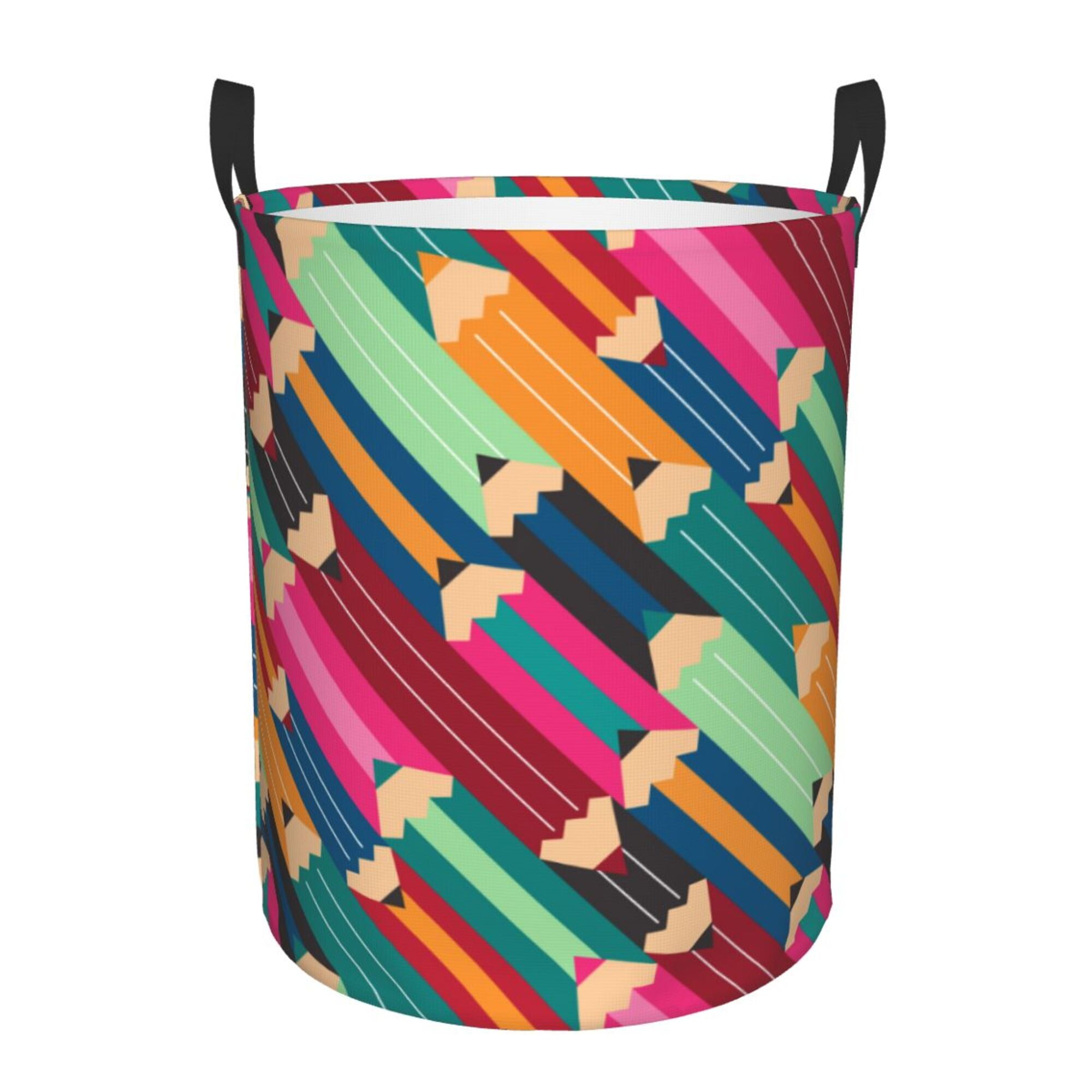 TEQUAN Waterproof Laundry Hampers, Abstract Colorful Pencils Pattern ...