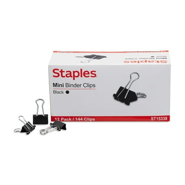 Staples Small Metal Binder Clips Bulk PK Black 3/4" Size with 3/8 ...