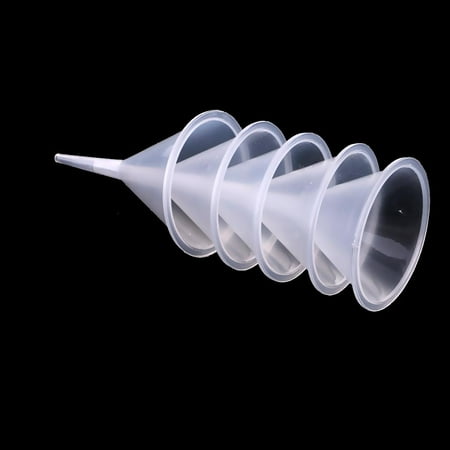 5 Piece Mini Plastic Funnels For Bottle Liquid Filling - Clear 40mm ...