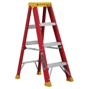 Louisville Ladder, 4 Ft Fiberglass Cross-Step Ladder, 300 Lbs Capacity ...