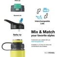 EcoVessel Boulder TriMax Insulated Stainless Steel Water Bottle with Reflecta Insulated Dual Lid ...